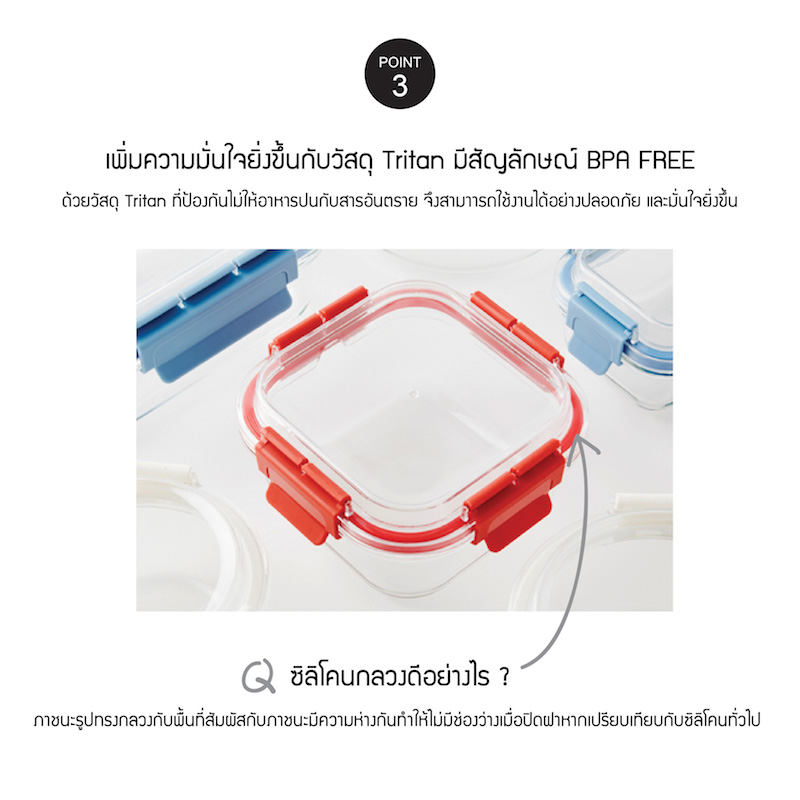LocknLock กล่องถนอมอาหารแบบใส Tritan Dome Glass Container ความจุ 800 ml ...
