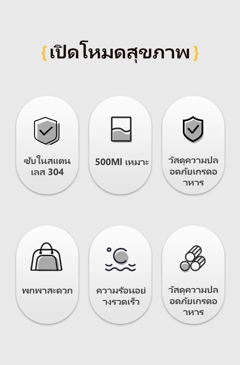 kawu อเนกประสงค์ กาต้มน้ำไฟฟ้าแบบพกพา 500ML ใช้ในบ้าน/ออฟฟิศ ถ้วยน้ําความร้อนไฟฟ้า วัสดุสแตนเลส ...