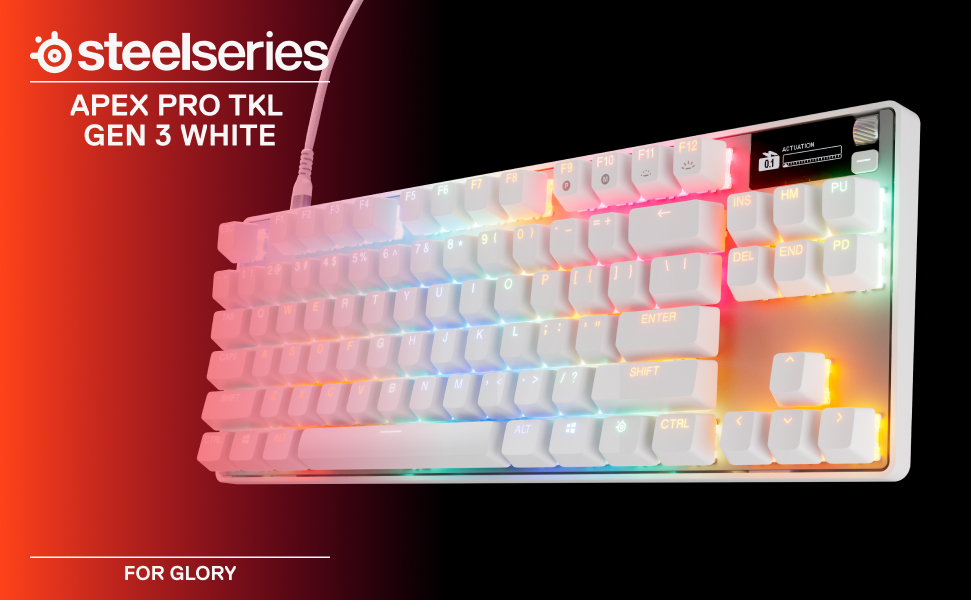 SteelSeries Apex Pro TKL Omnipoint Keyboard US + Magnetic Wrist Rest ...