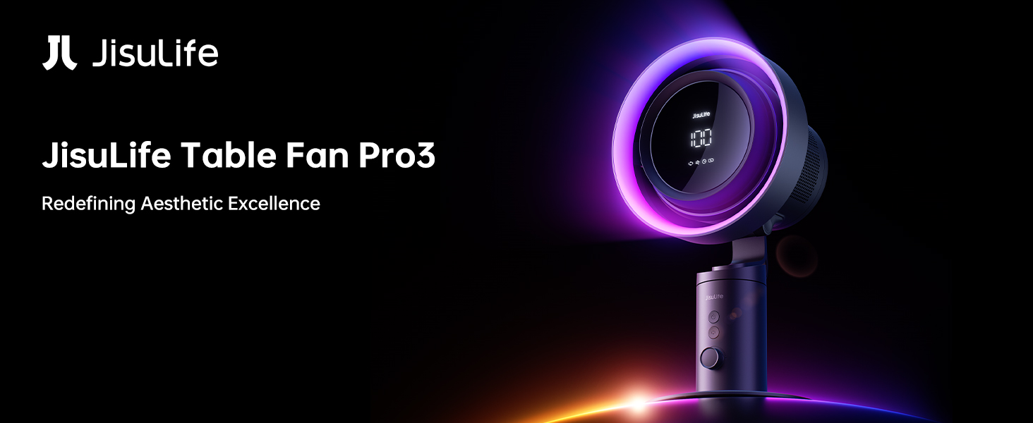 Jisulife Table Fan Pro3 Dark Grey พัดลมตั้งโต๊ะ มีหน้าจอ LED ปรับแรงลม ...