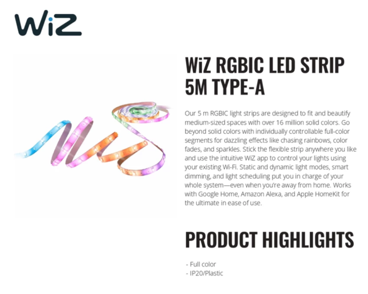WiZ Led Strip ไฟเส้นเปลี่ยนสี RGBIC เซทได้หลายสีในเส้น 5 เมตร/10 เมตร ...