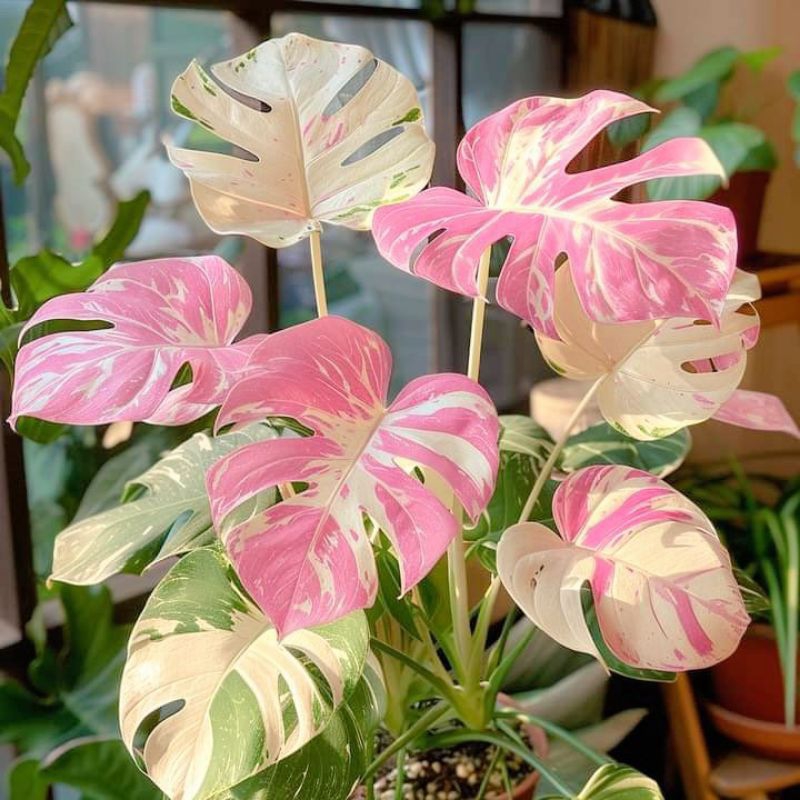 Monstera Variegata Rosaล๊อตลุ้นด่างชมพู ไม้เนื้อเยื่ออนุบาลพร้อมส่ง ...