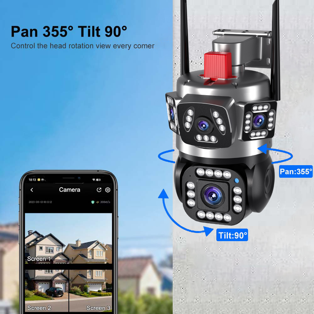 Eseecloud 4G-WIFI Camera 12MP 6K 45LED Dual Lens กล้องวงจรปิดใส่ซิม ...