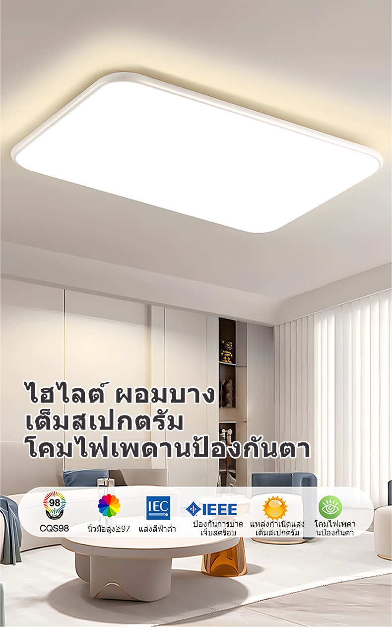 GEJIESE โคมไฟเพดาน Led 30/40/50ซม.ไฟ 3 สี สามารถปรับความสว่างได้ ไฟห้องนอน ด้วยการควบคุมระยะไกล ...