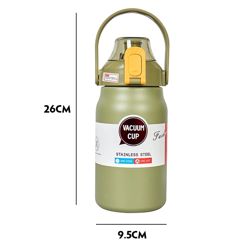 กระติกน้ำสแตนเลสเกรด316 ขวดน้ำ 1.3L/1.7L แก้วน้ำเก็บความเย็น การเก็บรักษาความร้อนอย่างต่อเนื่อง ...