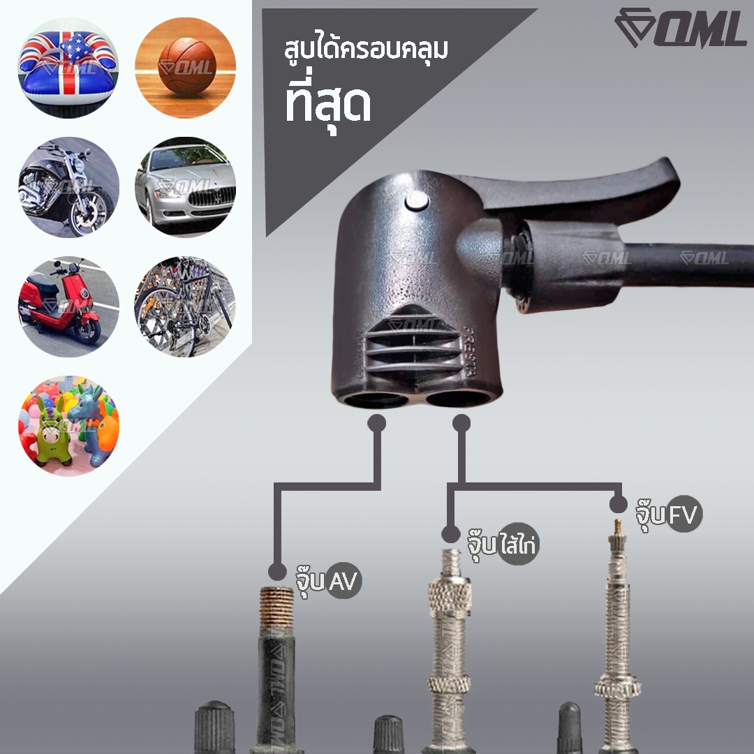 OML SNEEK ปั๊มสูบลมจักรยาน หม้อพักลมแท้ สูบนิ่มมือ ผู้หญิงสูบได้สบาย ไม่เมื่อย รับประกันสินค้า ...