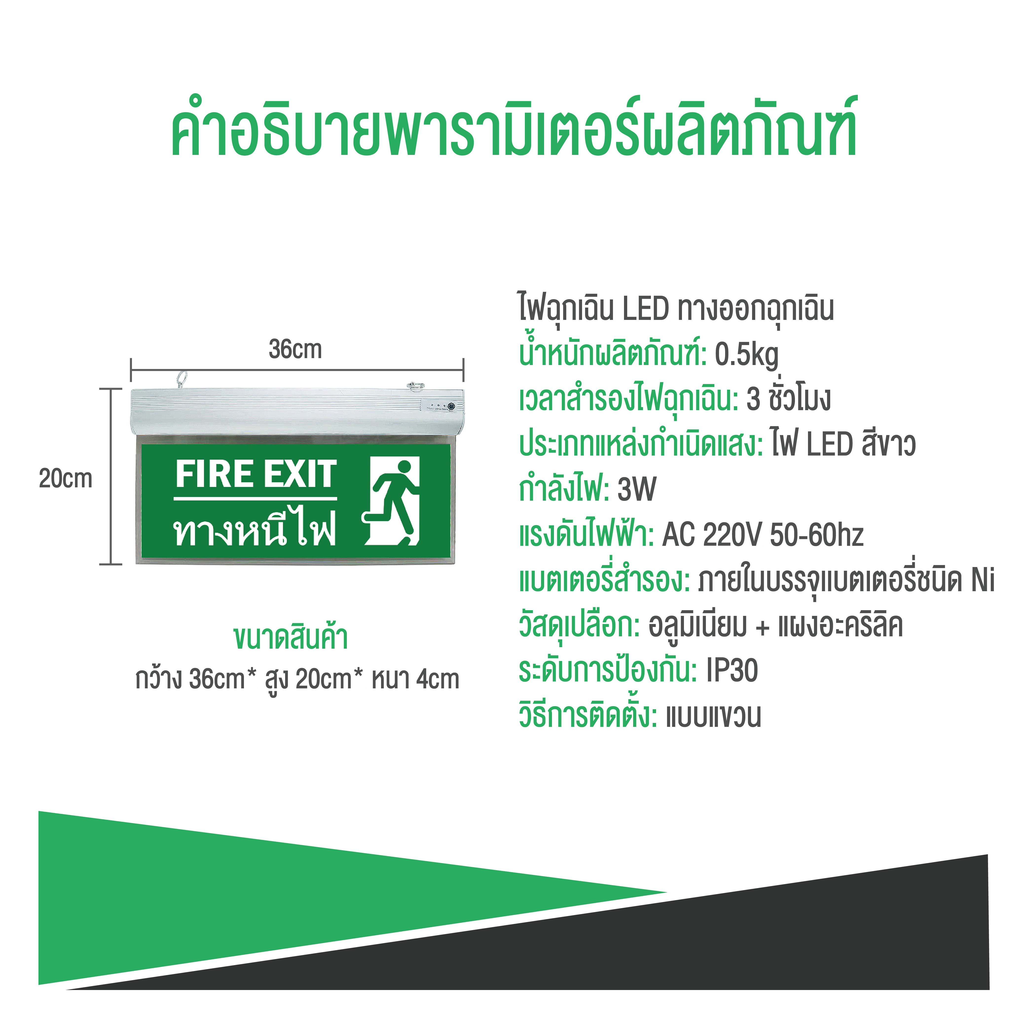 fire exit ป้ายบอกทางหนีไฟ Led ป้ายทางหนีไฟ LED ไฟฉุกเฉิน LED ป้ายไฟ ...