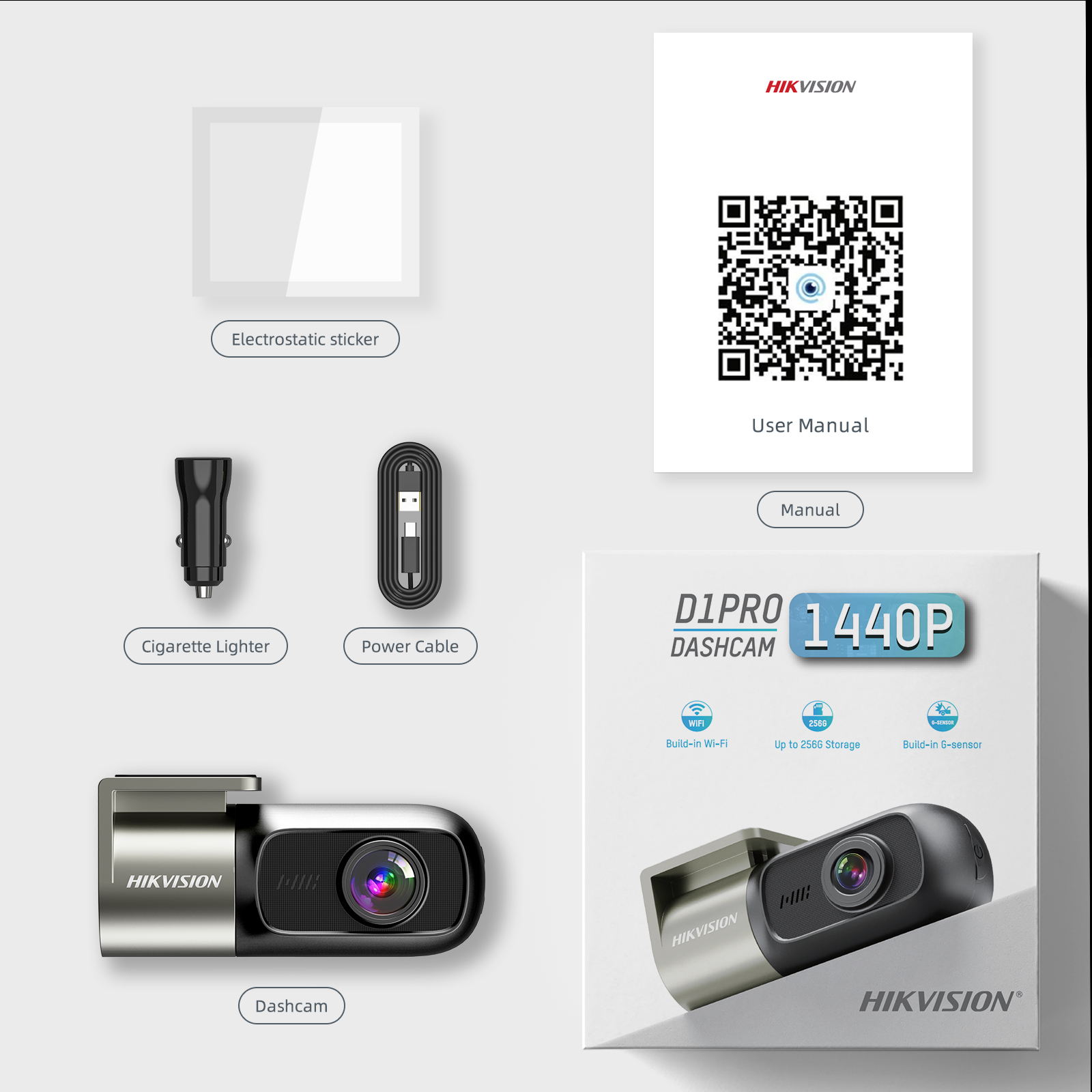 HIKVISION D1PRO Dash Cam Car Camera กล้องติดรถยนต์ 1440 2K +Wi-Fi ในตัว ...