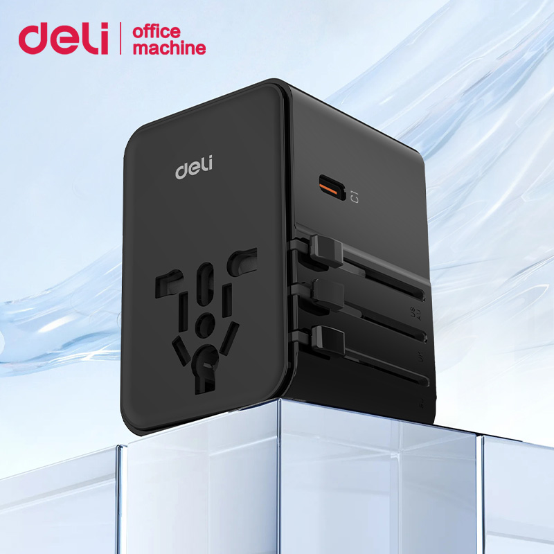 Deli ปลั๊กแปลงต่างประเทศ ชาร์จเร็ว อแดปเตอร์แปลงไฟ ชาร์จต่างประเทศ USB ...