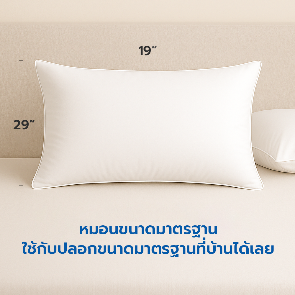 ibed หมอนหนุนโรงแรม Sof-touch รุ่น I - Soft สัมผัสนุ่มแบบ 3D ป้องกันไรฝุ่น ซักเครื่องได้ หลับ ...