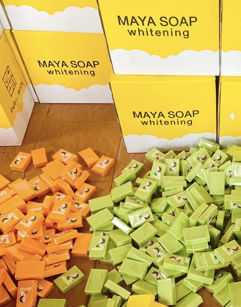 MAYA SOAP มาญา สบู่มาญา สบู่มายา เขียว-ส้ม Lot.6 (โลโก้สติ๊กเกอร์เดิม ...