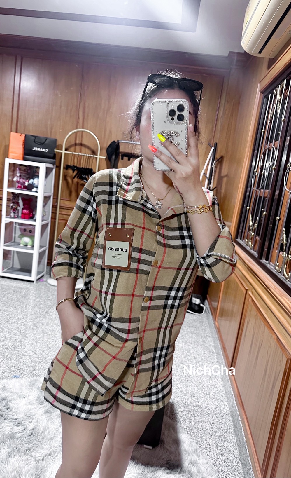 Nichcha Set2ชิ้น - เสื้อเชิ้ตแขนยาว - กางเกงขาสั้น มีกระเป๋า | Shopee Thailand