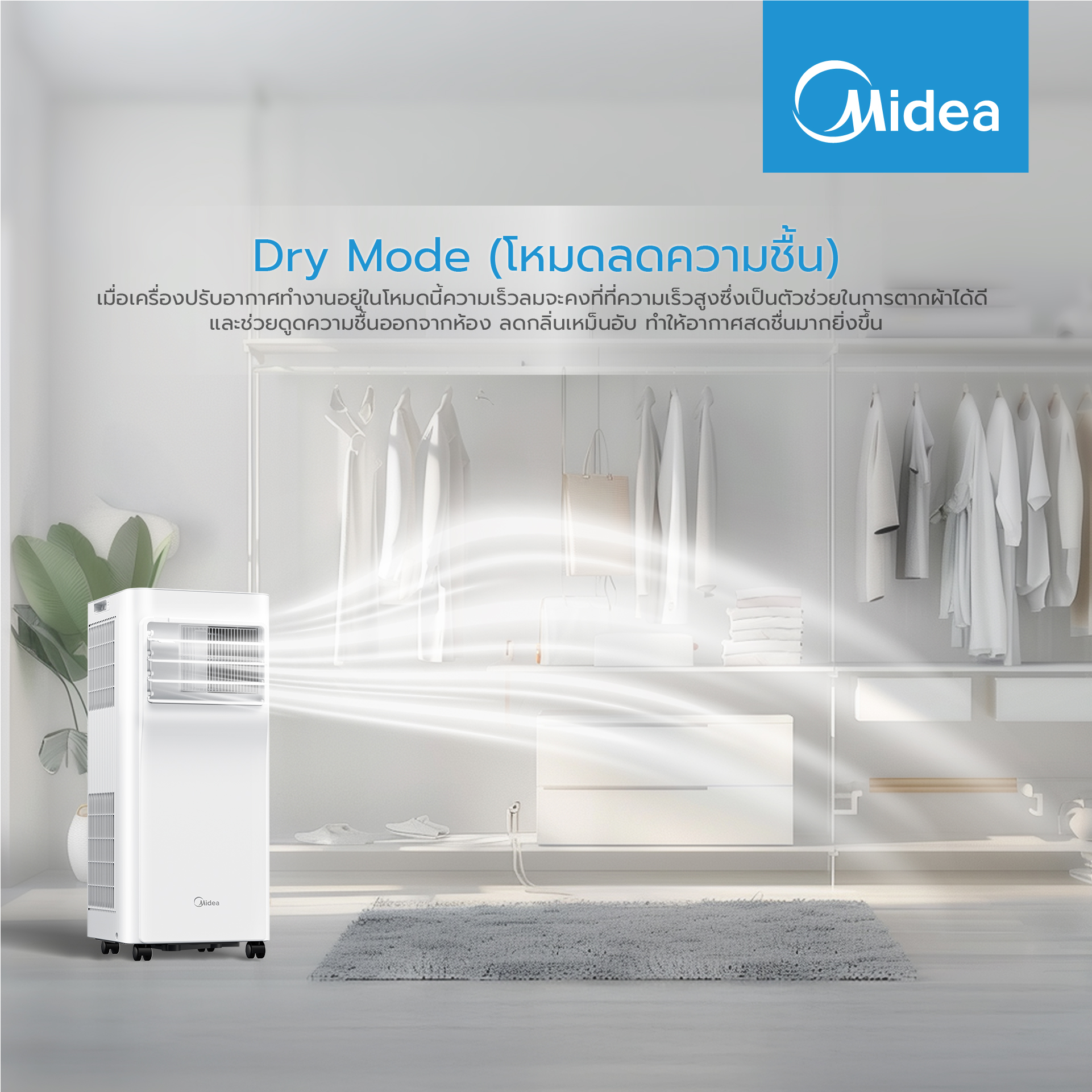 Midea แอร์เคลื่อนที่ Portable Air MPA ขนาด 7000 BTU รุ่น MPPA-07CRN7 ...