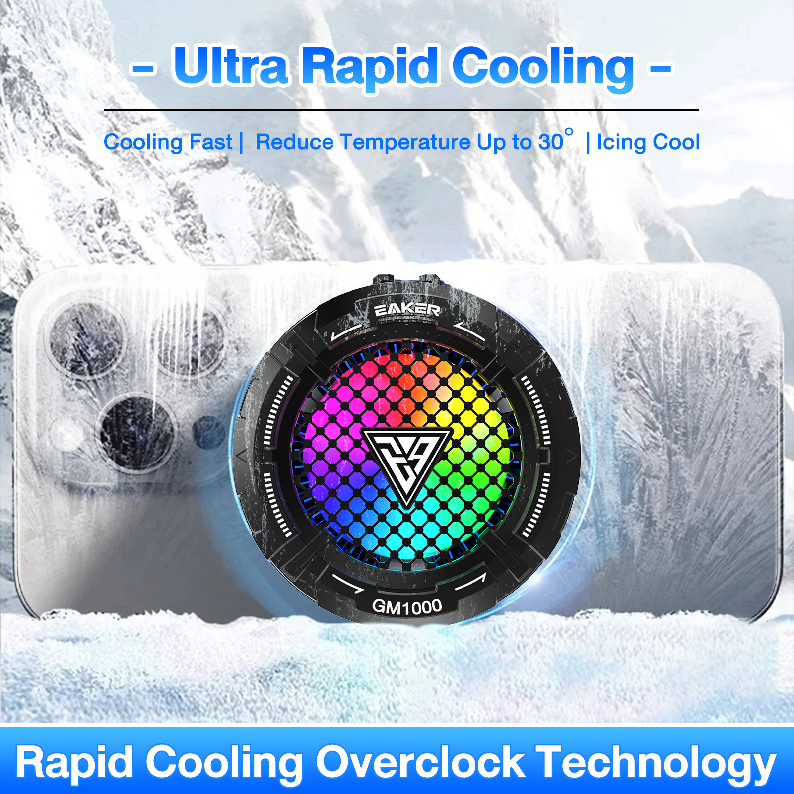 EAKER GM1000 27W พัดลมระบายความร้อน เย็นเร็ว เย็นจนเป็นน้ำแข็ง ปรับอุณหภูมิอัตโนมัติ ช่วยยืดอายุ ...