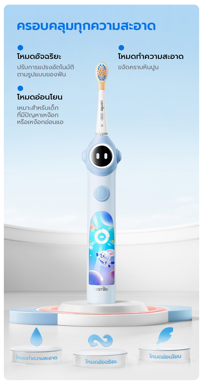 [New] usmile Q10 แปรงสีฟันไฟฟ้าสำหรับเด็ก มีเซ็นเซอร์ตรวจความสะอาดภายในช่องปาก | Shopee Thailand
