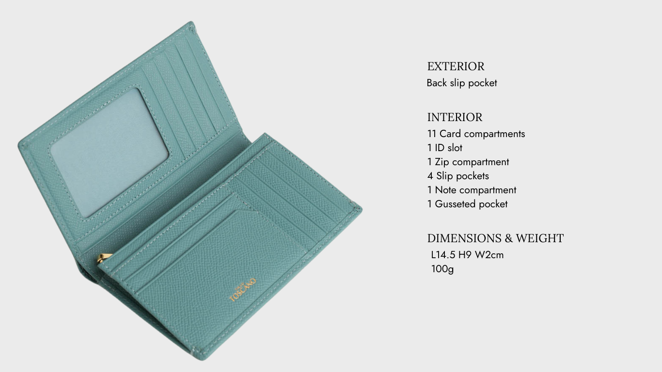 Tocco Toscano Heather Bifold Wallet กระเป๋าสตางค์ หนังแท้ ช่องใส่การ์ด ...