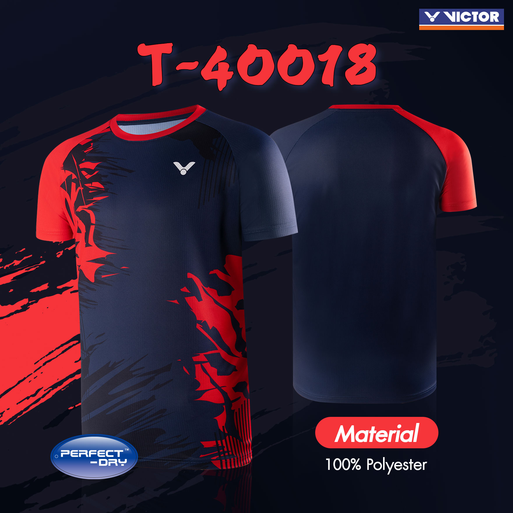 VICTOR เสื้อกีฬาแบดมินตัน แขนสั้น รุ่น T-40018 | Shopee Thailand