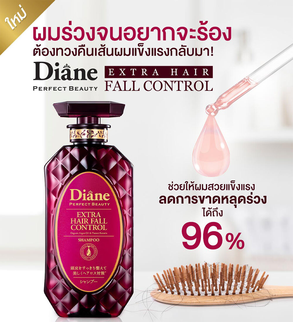 ไดแอน แฮร์ฟอล คอนโทรล แชมพู 450มล+รีฟิล330มล / Diane Hair Fall Shampoo ...