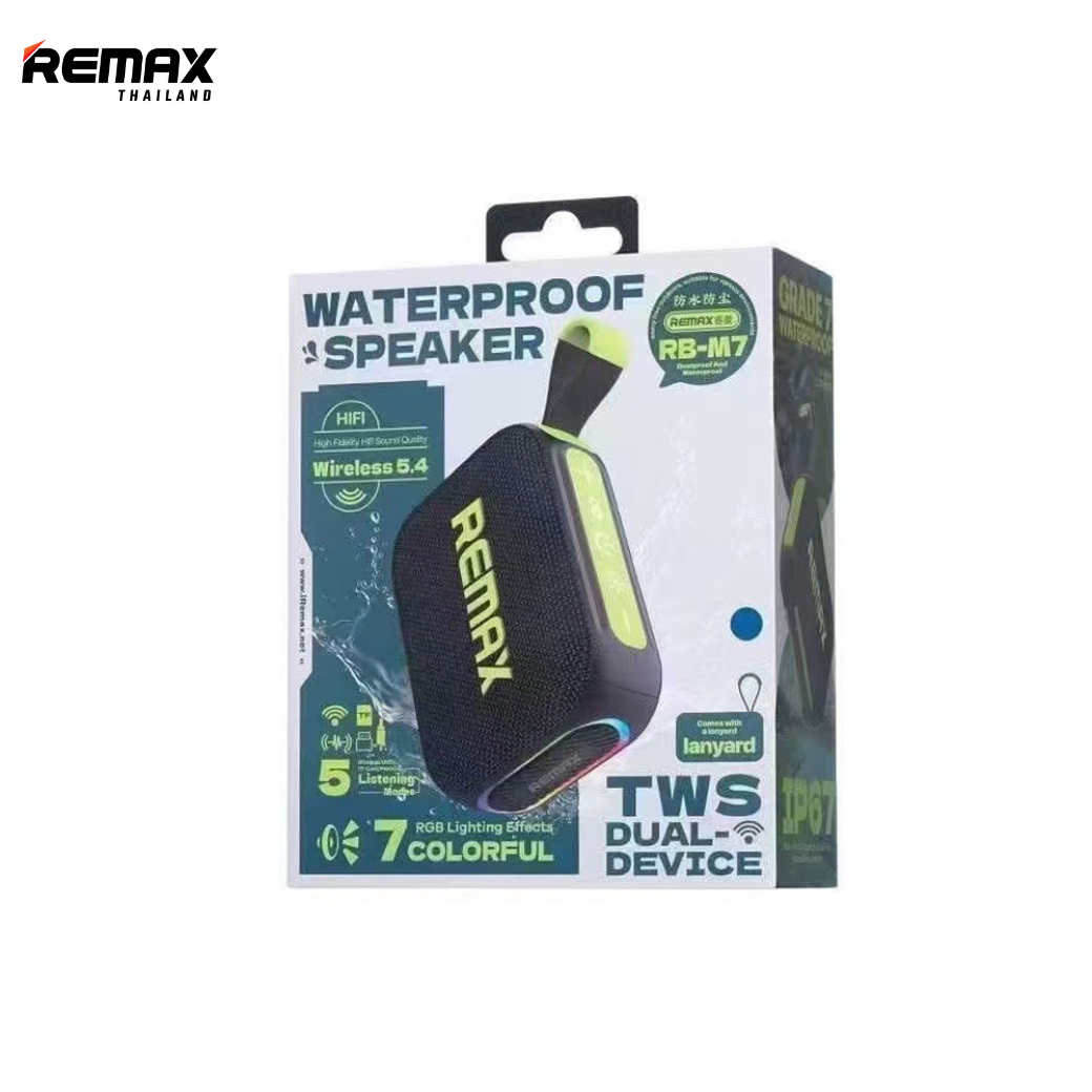 Remax SPK RB-M7 - ลำโพงบลูทูธ ไร้สาย ลำโพง TWS ขนาดกะทัดรัด รองรับการเชื่อมต่อพร้อมกัน 2 อุปกรณ์ ...