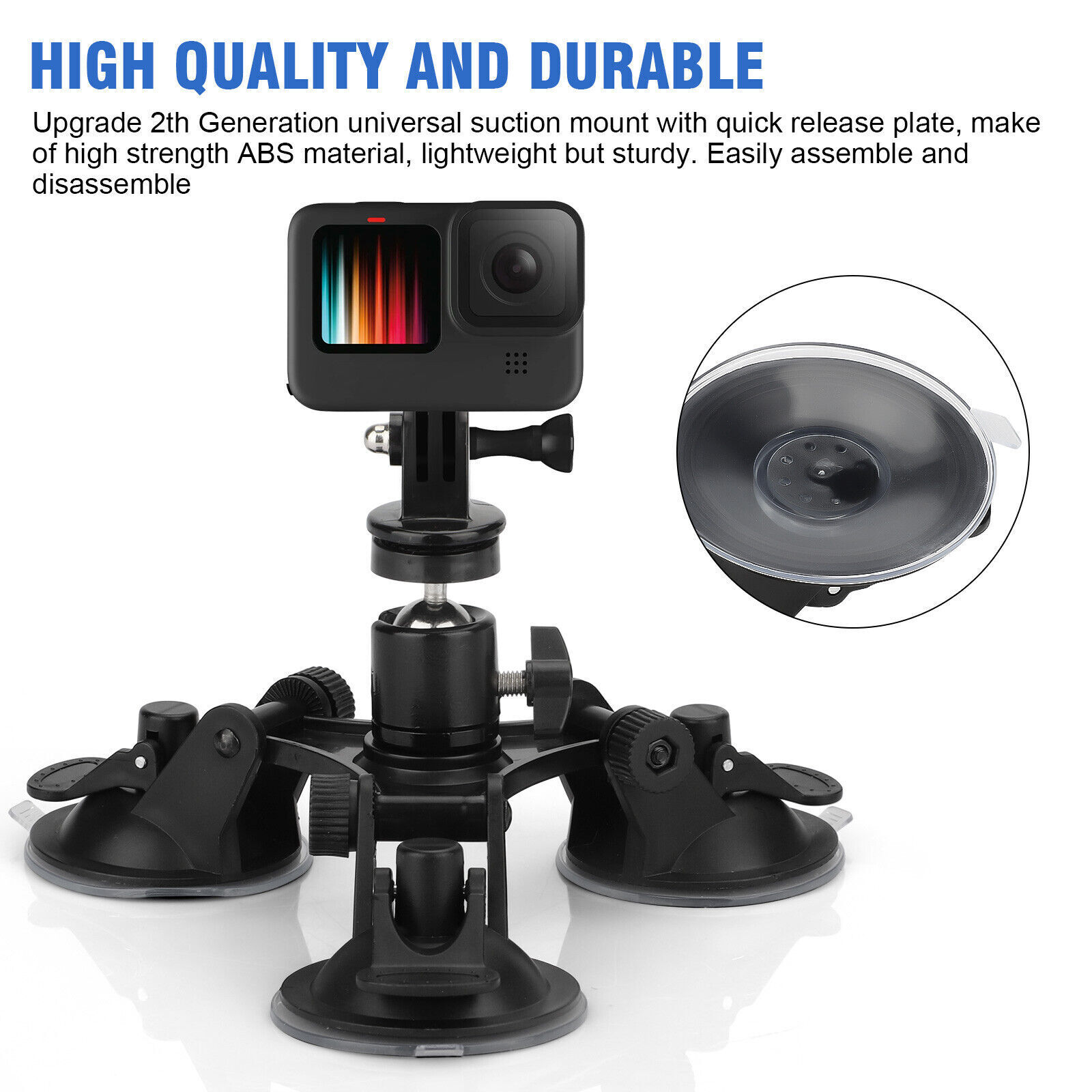 Triple Suction Car Mount For Insta360 Gopro Hero | Shopee Thailand