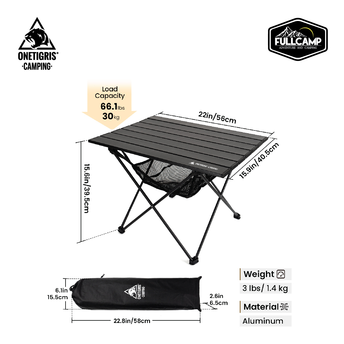 OneTigris SWIFLY Camping Table โต๊ะแคมป์ปิ้ง โต๊ะแคมป์ปิ้งพกพา น้ำหนัก ...
