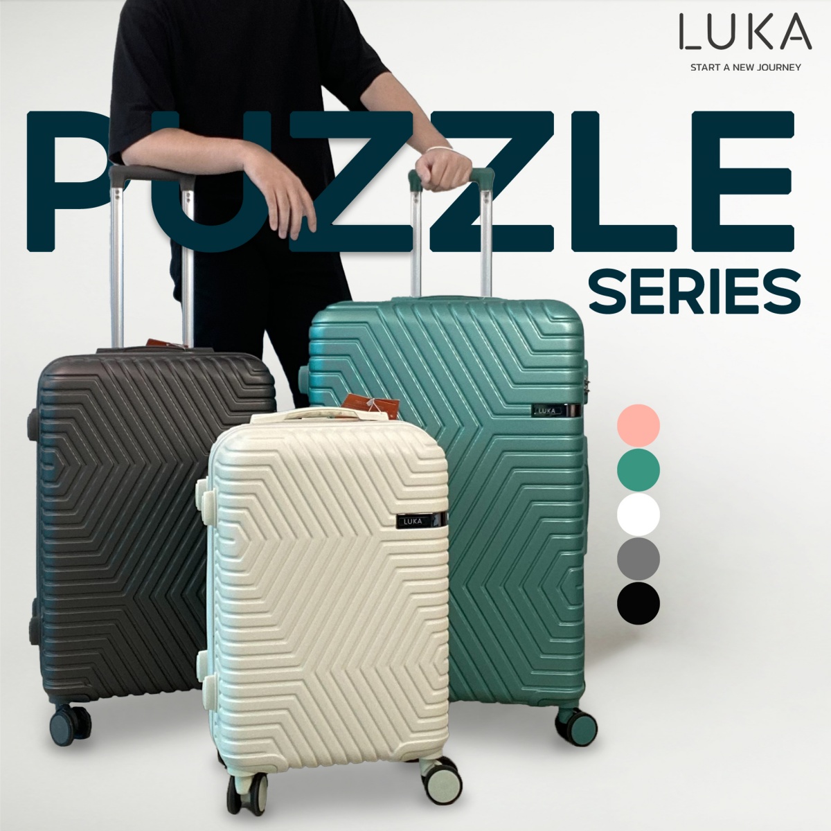 กระเป๋าเดินทาง LUKA วัสดุABS+PC 20 24 28 นิ้ว กระเป๋าเดินทาง ล้อหมุนได้ ...