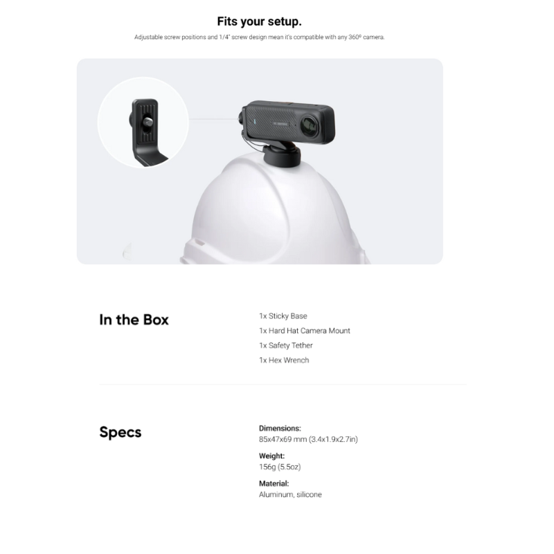 Insta360 Hard Hat Camera Mount รับประกัน 1 ปี | Shopee Thailand