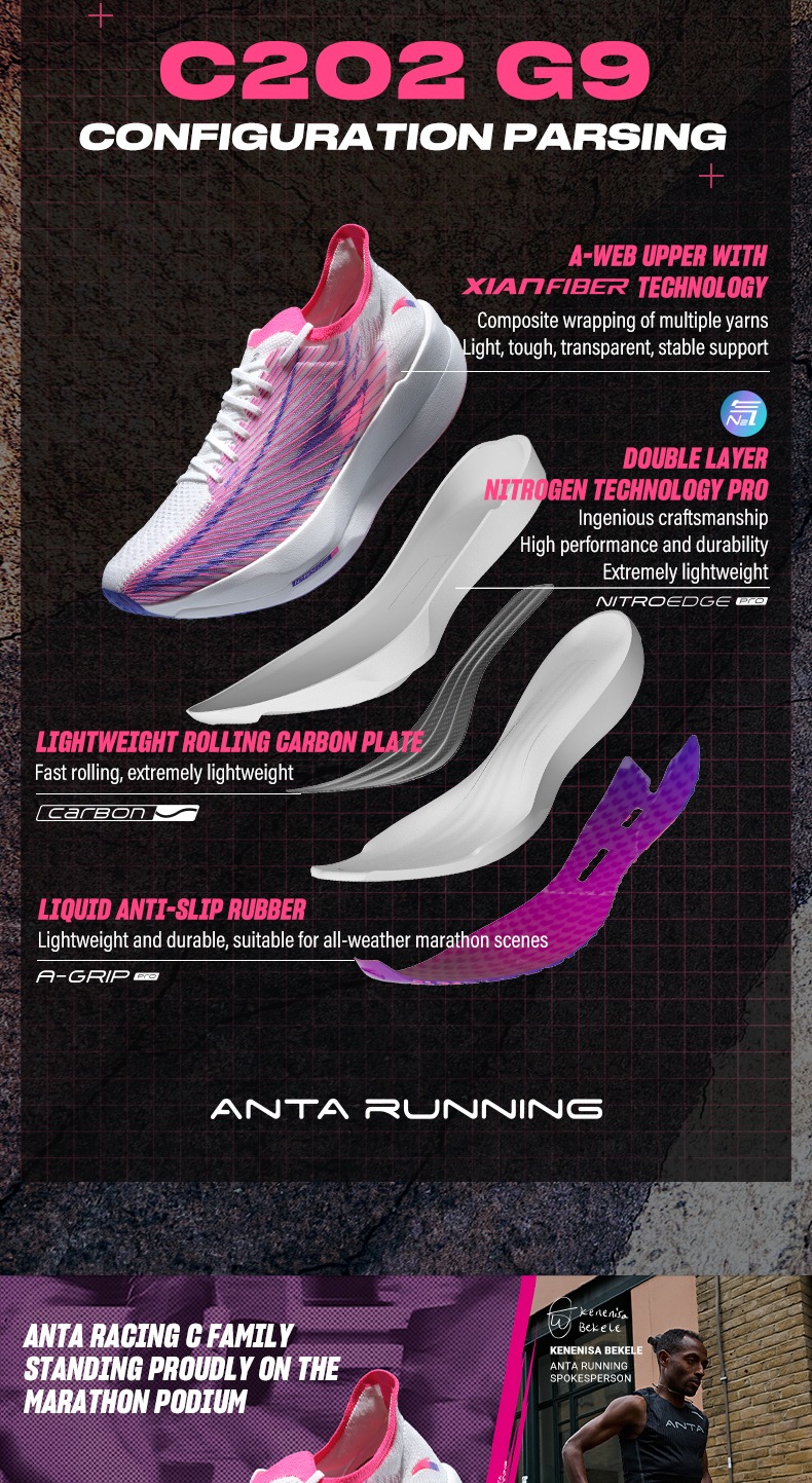 ANTA G9 C202 Men SuperShoe รองเท้าวิ่ง Nitroedge PRO Marathon shoes ...