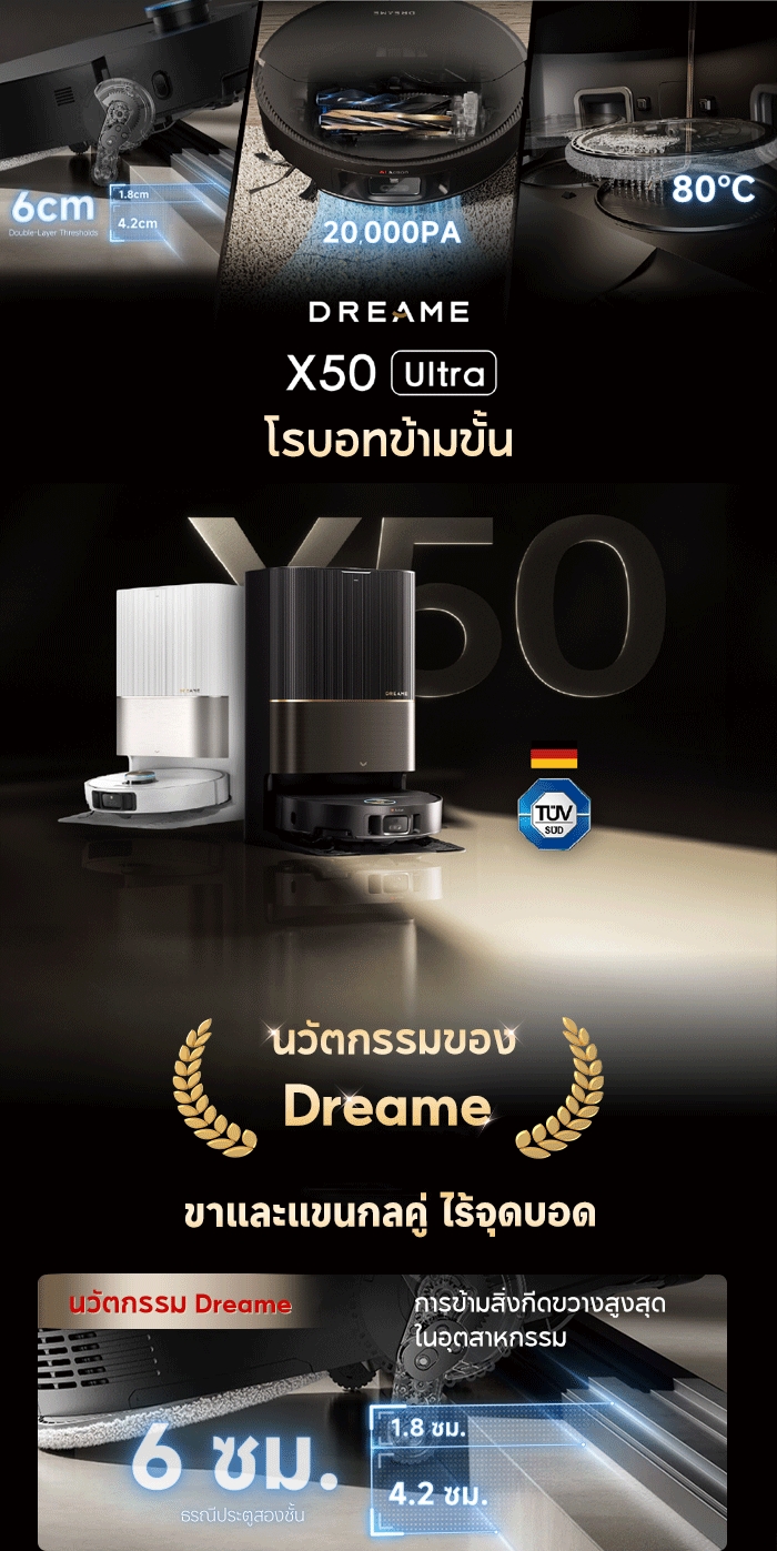 [Hot] Dreame X50 Ultra / X50 Master Robot Vacuum and Mop ความสูงในการ ...