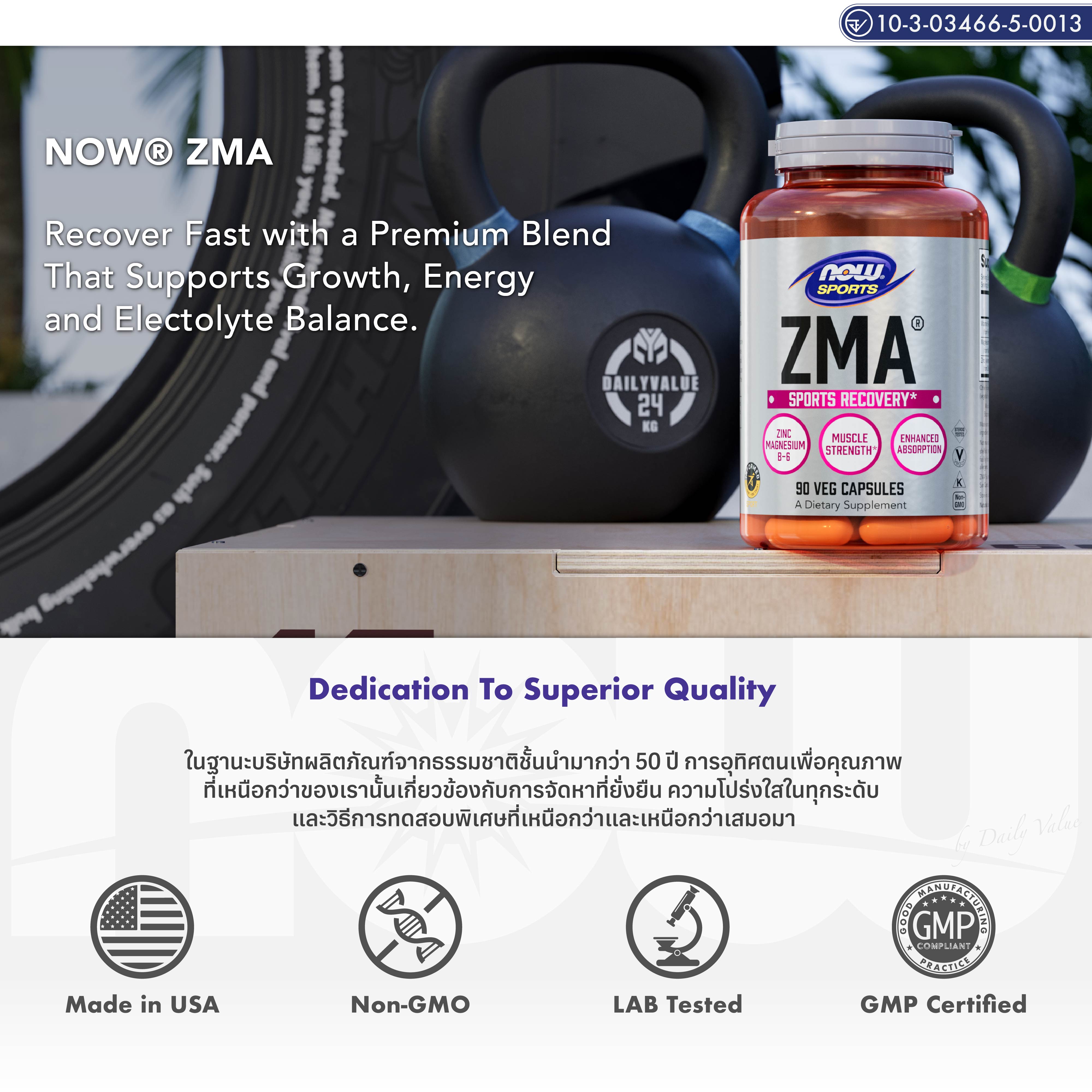 ซีเอ็มเอ | ZMA / Zinc - Magnesium - Vitamin B-6 [Capsules] by NOW ...