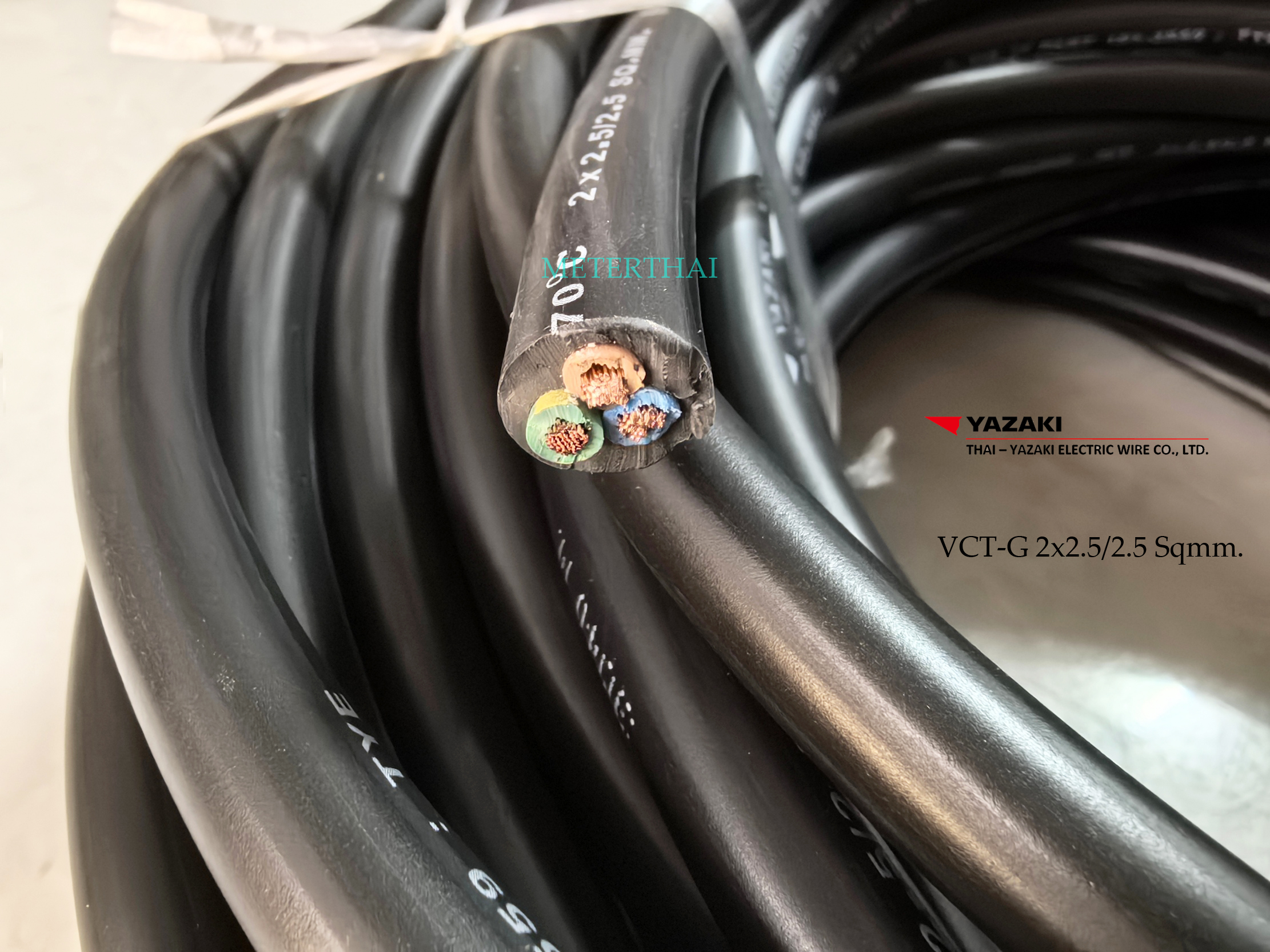 THAI YAZAKI สายไฟ VCT-G 2x2.5/2.5 Sqmm.ขดละ 100 เมตร | Shopee Thailand