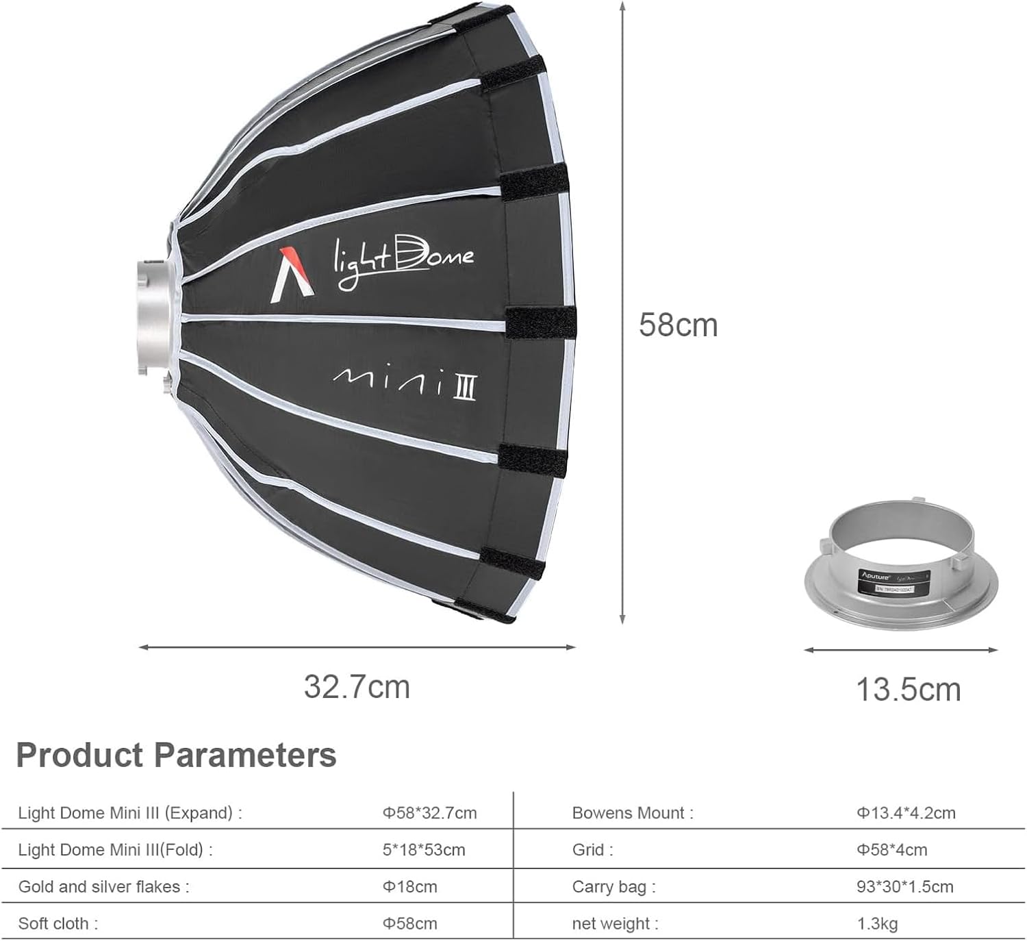 Aputure Light Dome Mini III Mount Bowen Soft box ทรงโดม 60 cm. | Shopee ...