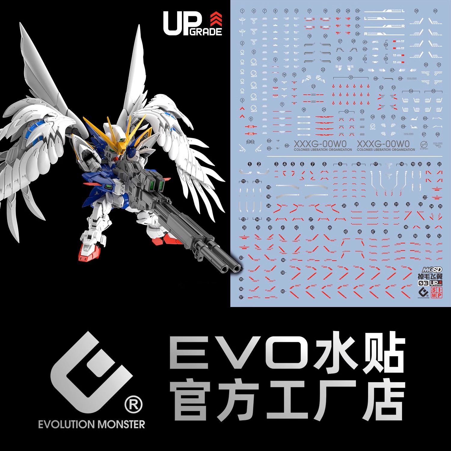 ดีคอลน้ำ MONSTER EVO] MGSD 03 MGSD WING ZERO EW GUNDAM WATER SLIDE DECAL FLUORESCENT MGSD03 ...
