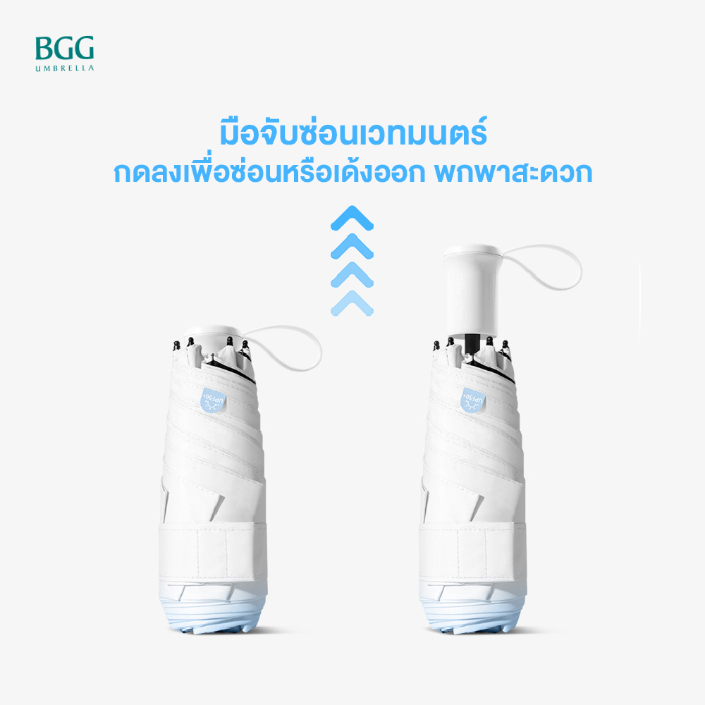 UV Cut 100% 5-Fold Windproof Magic Handle Folding Umbrella ร่มพับ 5ตอน กันยูวี 100% มือจับซ่อน ...