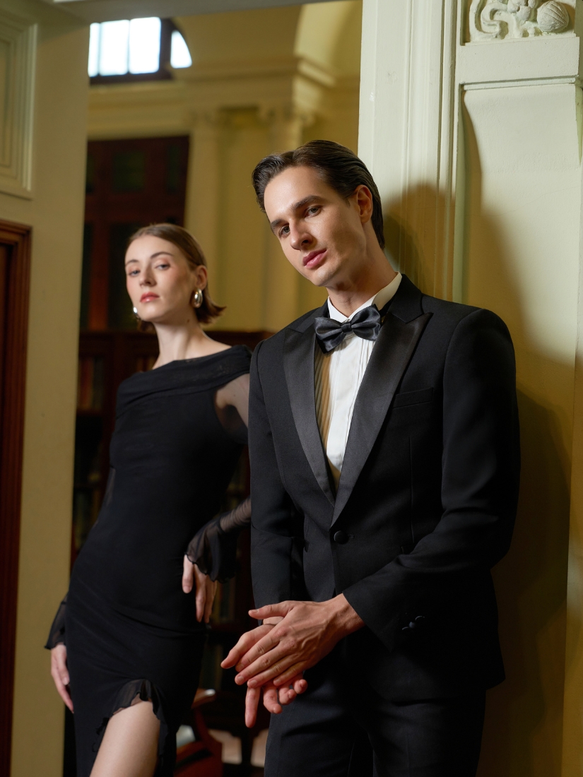 DANDY COSMO | ชุดสูท ทักซิโด้ สีดำ ทรงสลิมฟิต การตัดเย็บระดับพรีเมียม ...