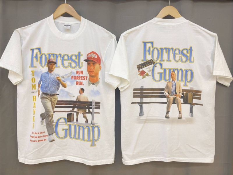 เสื้อยืดผ้าฟอก forest gump movie t shirts | Shopee Thailand