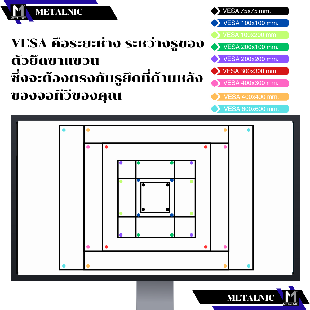 METALNIC ขาแขวนทีวี ขนาด 37 - 55 นิ้ว รุ่น MT-A3450 | Shopee Thailand
