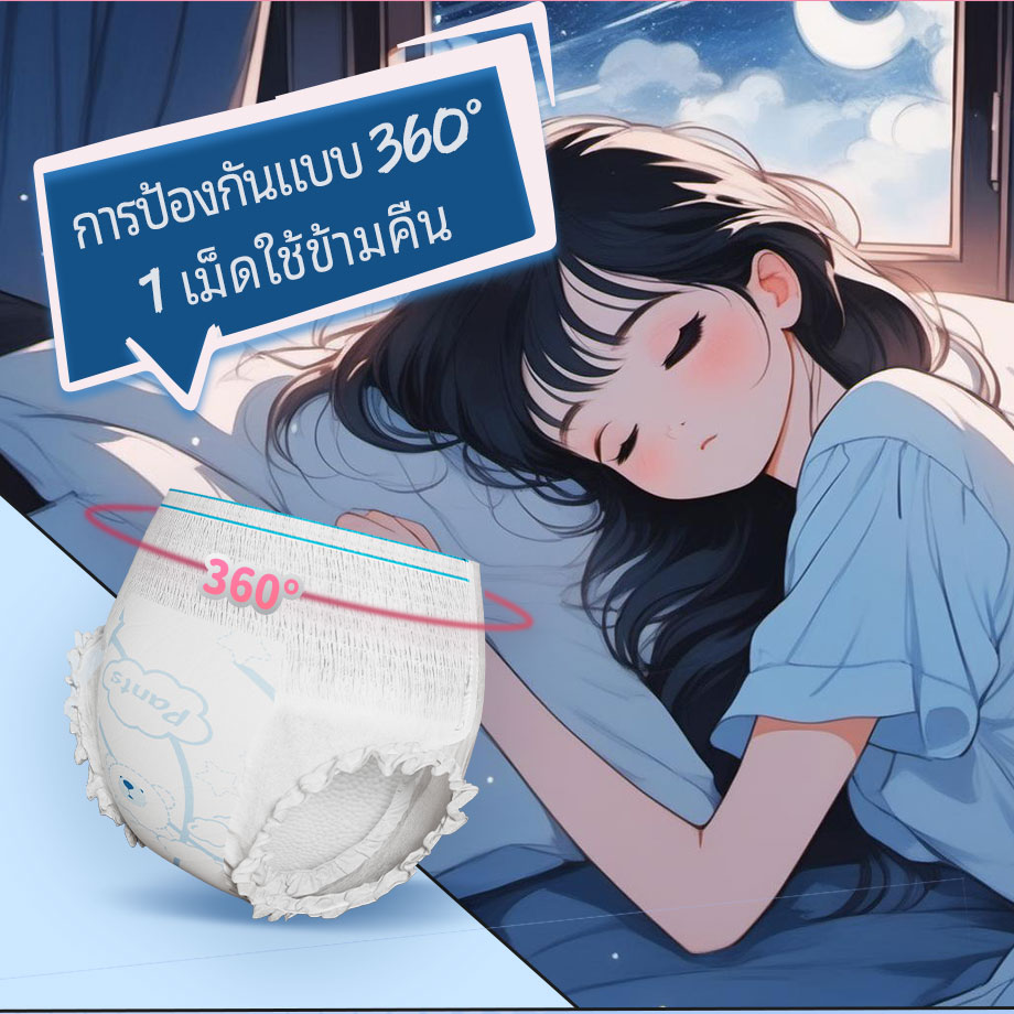 Memeeie ผ้าอนามัยแบบกางเกง มัยกลางคืนป้องกันการรั่วซึมระบายอากาศได้ดี ...