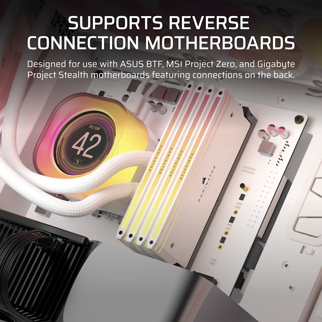 CASE CORSAIR ICUE LINK 5000T AIRFLOW WHITE FINISH PANEL 3 x LX120 RGB ...