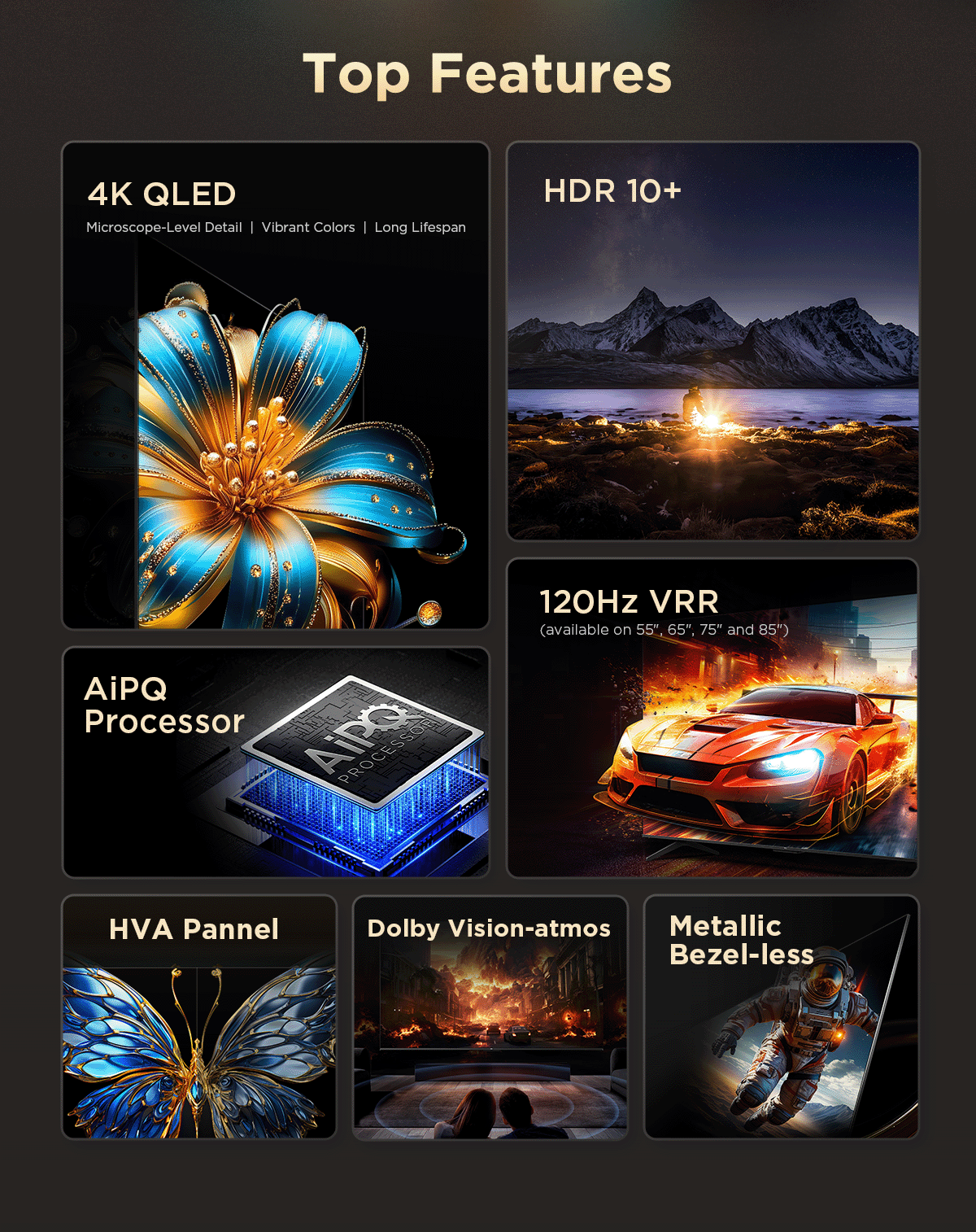 [NEW 2025] TCL ทีวี 65 นิ้ว 4K QLED Colorful Google TV รุ่น 65T6C HVA ...