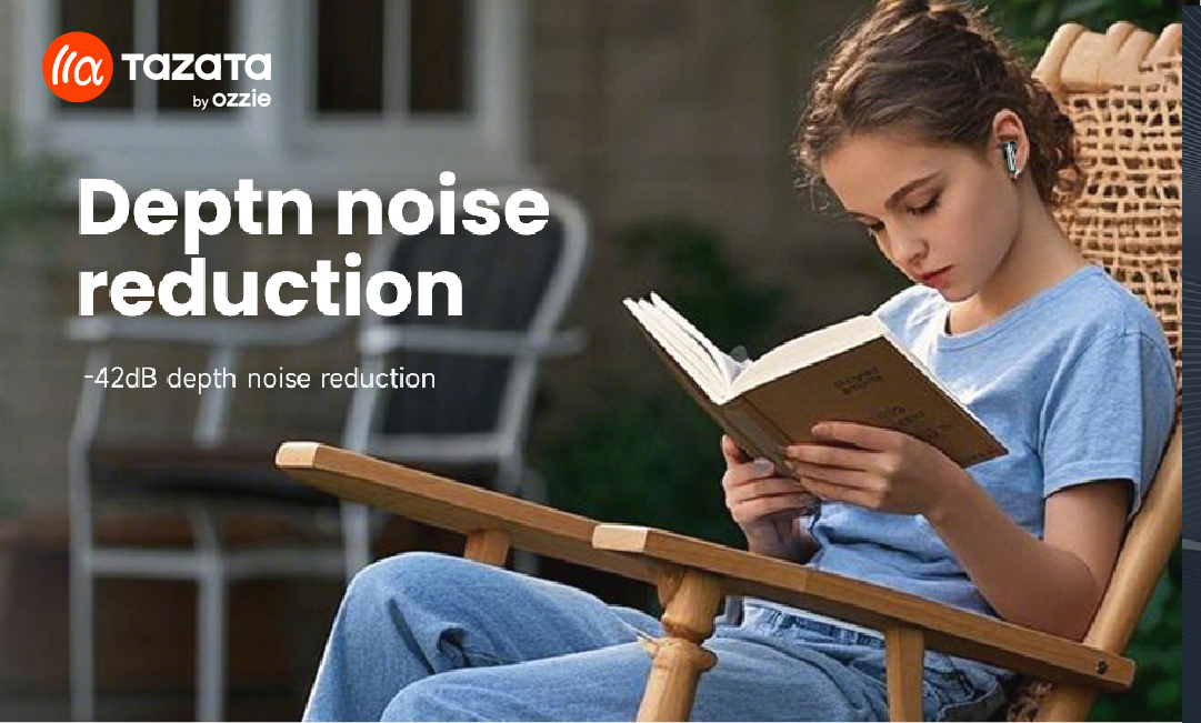 TAZATA P102 Pro หูฟังไร้สาย HiFi Stereo เสียงชัด เบสแน่น บลูทูธ 5.4 ตัดเสียงรบกวน ANC + ENC ไมค์ ...