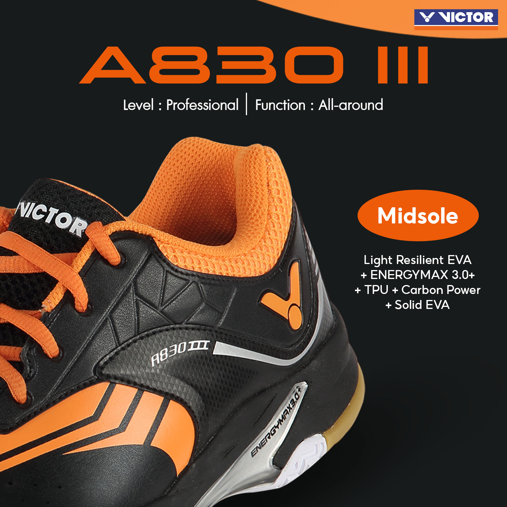 VICTOR รองเท้ากีฬาแบดมินตัน รุ่น A830 III | Shopee Thailand