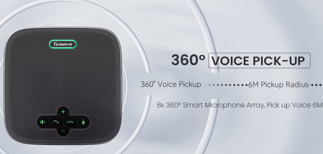 TENVEO Bluetooth Speakerphone Conference พร้อม Mic เสริม *2 ตัว รับ ...