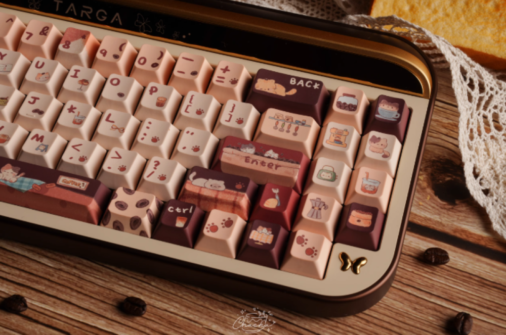 Meow Café PBT Cherry Keycap 140 keys ปุ่มกด คีย์บอร์ด คีย์แคป น่ารัก ...