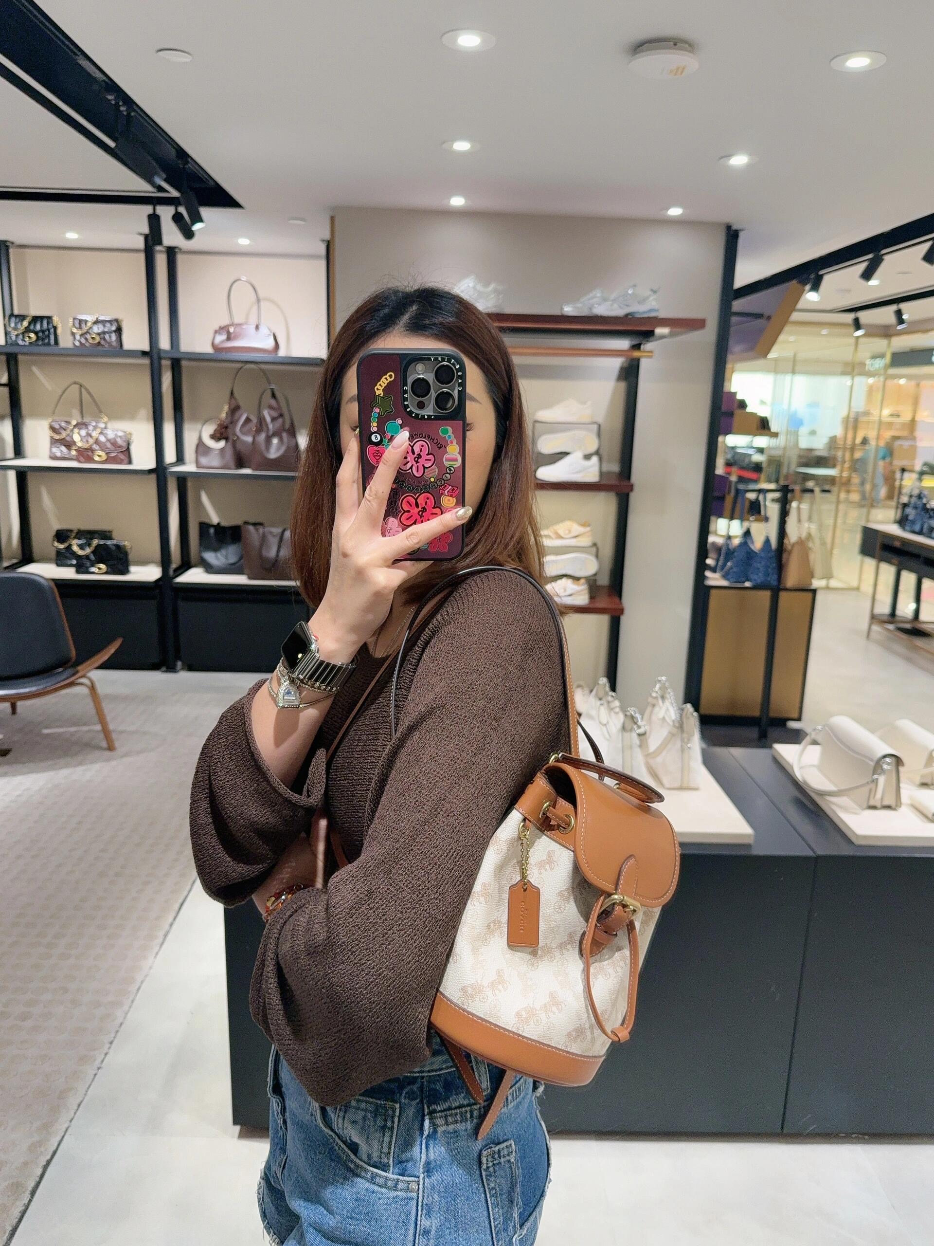 ของแท้ 100%" Coach Harper Mini backpack Fashion ClassicMonogram Logo ...