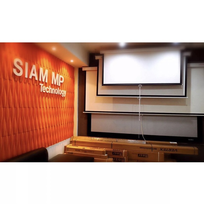ProjectorSiam.com Manual Screen จอโปรเจคเตอร์ 70x70 นิ้ว ฉากโปรเจคเตอร์ จอมือดึง ม้วนเก็บ ...