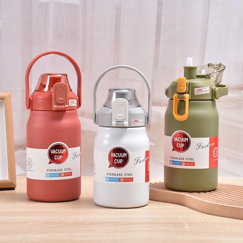 กระติกน้ำสแตนเลสเกรด316 ขวดน้ำ 1.3L/1.7L แก้วน้ำเก็บความเย็น การเก็บรักษาความร้อนอย่างต่อเนื่อง ...