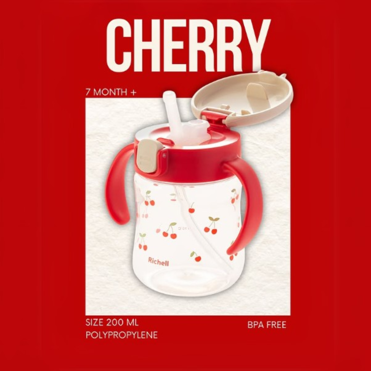 จัดส่งทุกวัน Richell MUGOOD step 2 แก้วหัดดูด แก้วหลอดดูดกันสำลัก 200 มล.คว่ำไม่หก ตกไม่แตก ...