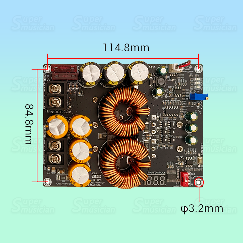 Step up dc to dc ZK PW1200 50A สเตปอัพ 10v-30v to 50v สเต็บอัพPW1200 ...