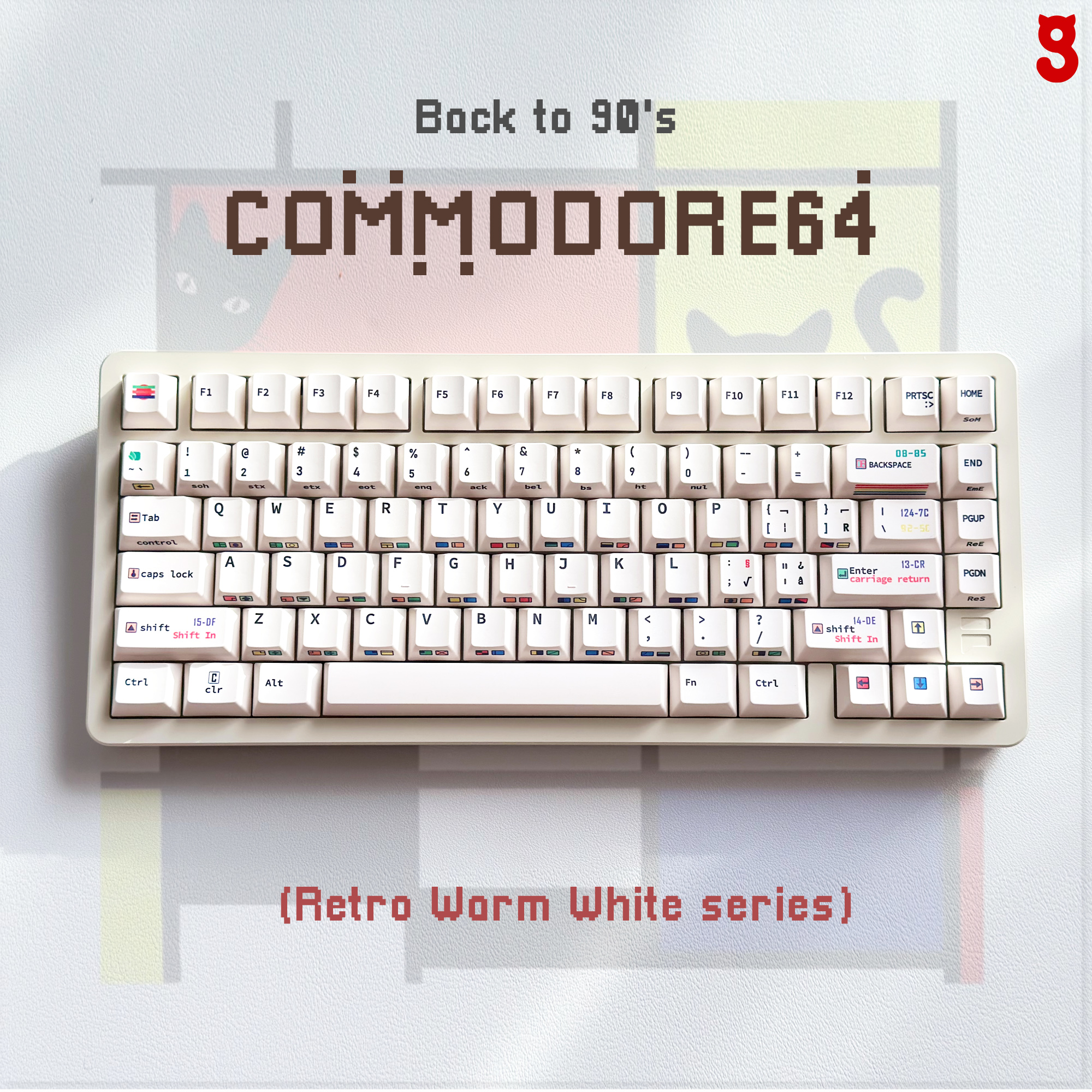 (พร้อมส่งจากไทย)(Extraฟลูเซ็ต145คีย์) คีย์แคป COMMODORE 64 – Retro Warm ...